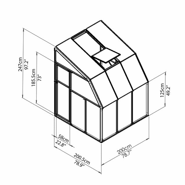 Palram - Canopia | Sun Room Six Sunroom Enclosure, Lean To Greenhouse